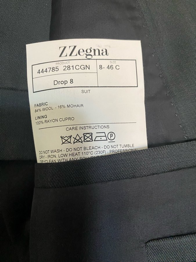 Zegna Kostym i Ull- och Mohairblandning | Köp på Tradera (733508879)