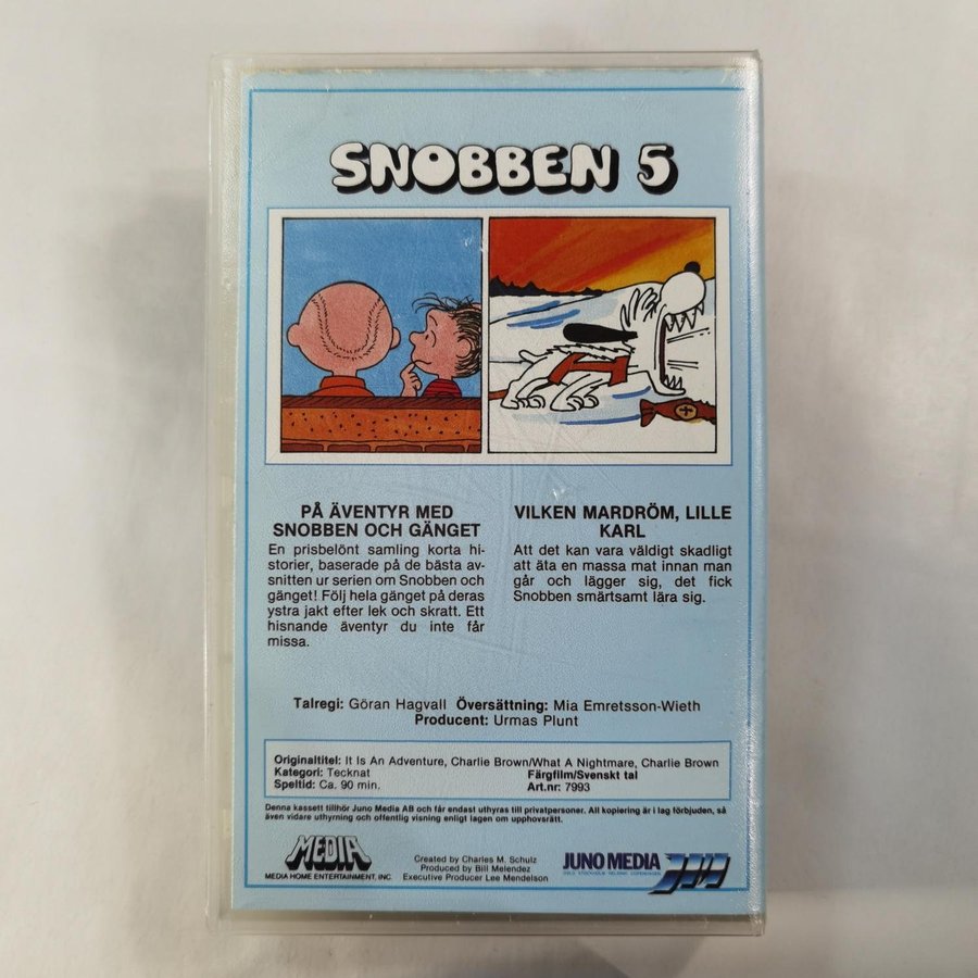 Peanuts ( Snobben: Vol. 5 ) - VHS SE | Köp på Tradera (587992344)