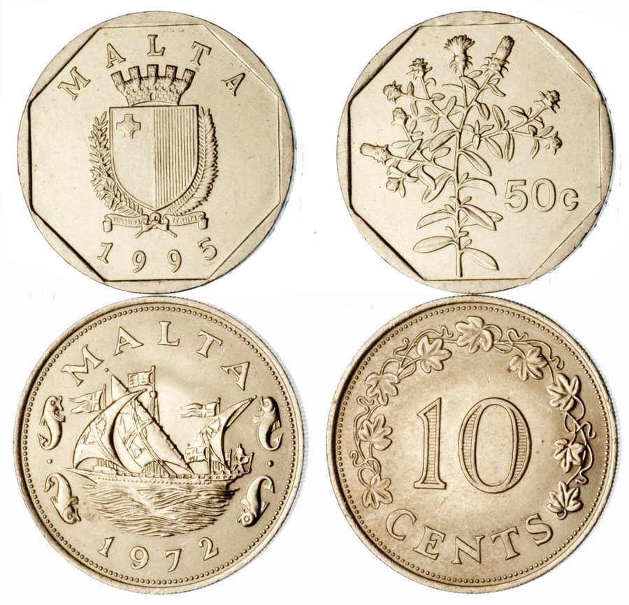 Malta. 3 mynt med stämpelglans. | Köp från striking på Tradera (632442310)