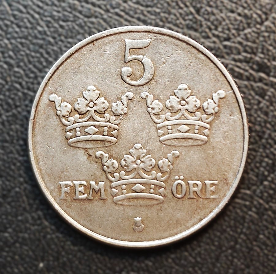 5 Öre - Gustaf V - Sverige - Sweden - 1918 - Järn | Köp på Tradera ...