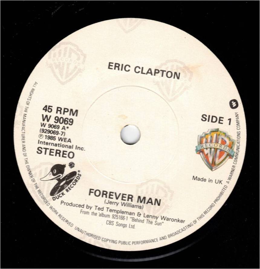 Eric Clapton - Forever Man - Too Bad, UK 7" sin.. | Köp på Tradera ...