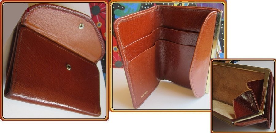 PORTMONNÄ ÄKTA LÄDER/Brun damplånbok m. metalls.. | Köp på Tradera ...