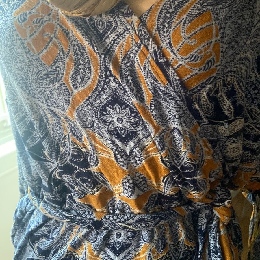 Paisley blå och ockra tusen och en natt passar 44 | Köp på Tradera ...