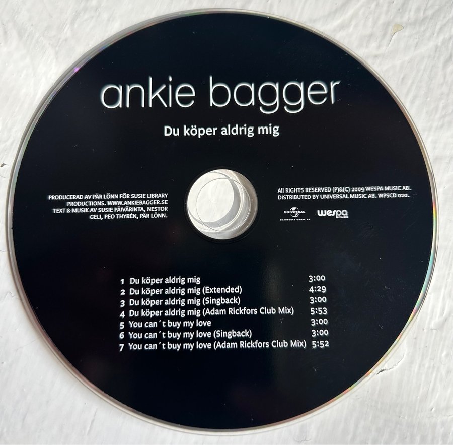 Ankie Bagger - Du Köper Aldrig Mig - CD Singel | Köp på Tradera (706965247)