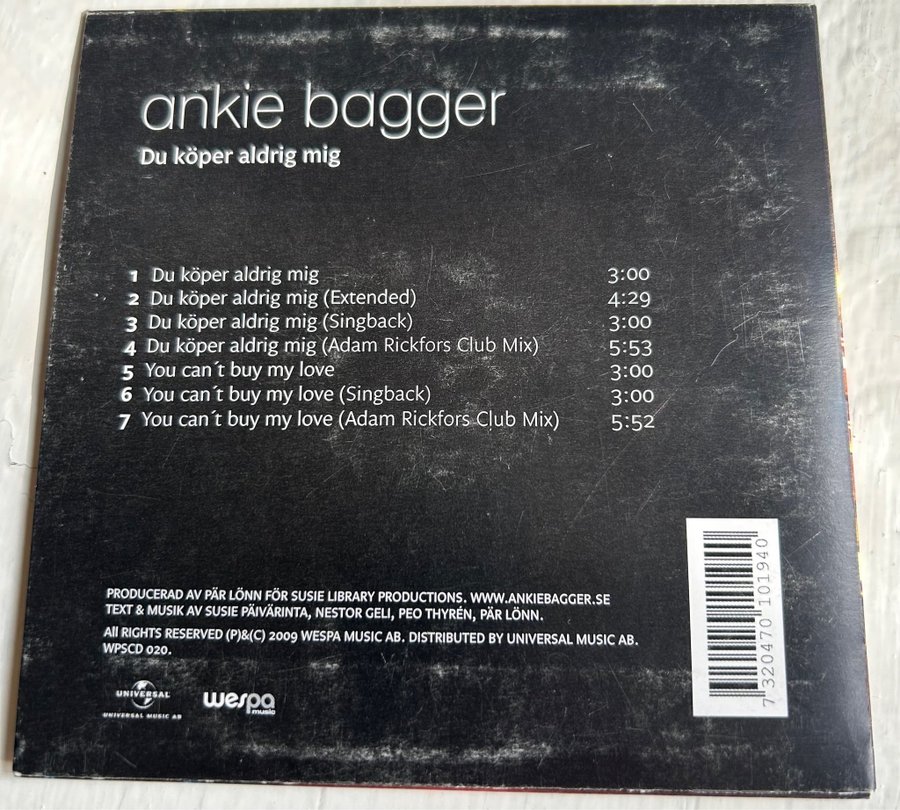 Ankie Bagger - Du Köper Aldrig Mig - CD Singel | Köp på Tradera (706965247)