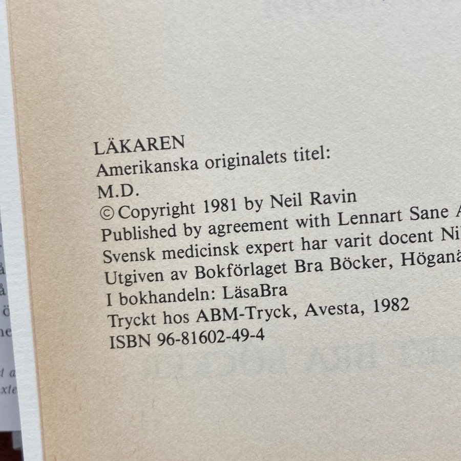 Läkaren av Neil Ravin, 1982 | Köp på Tradera (709317060)