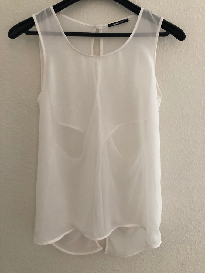 Vit transparent top linne Str 38 | Köp på Tradera (643429576)