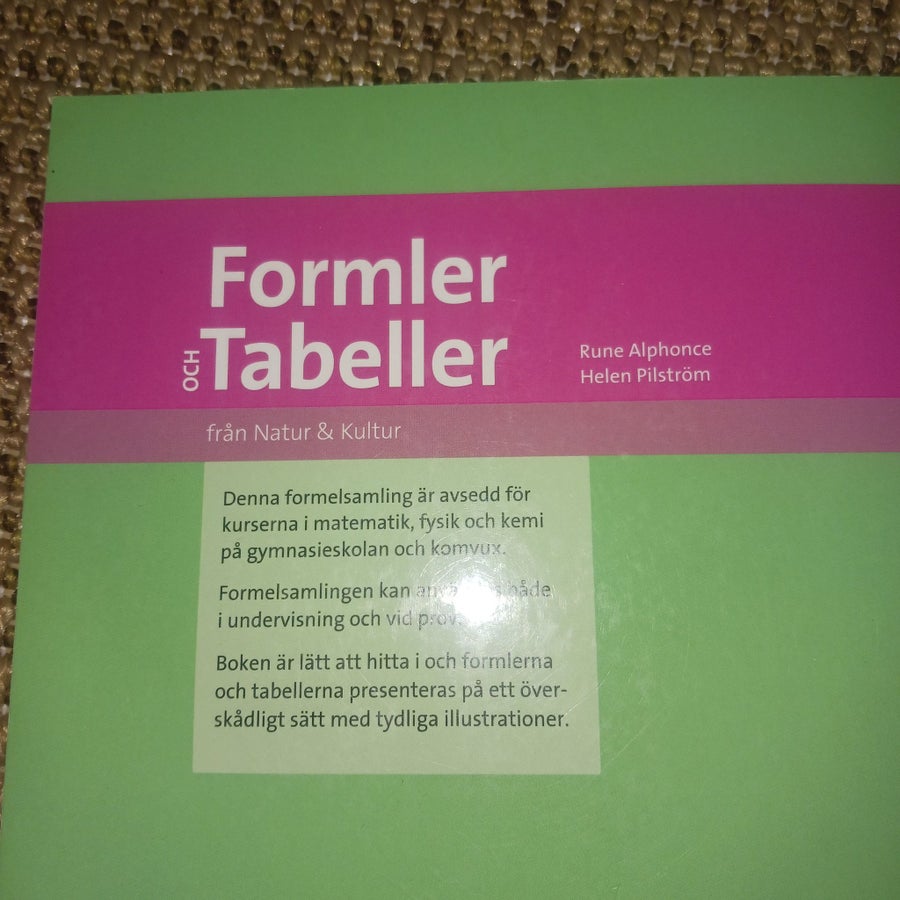 Formler och Tabeller från Natur & Kultur - Rune.. | Köp på Tradera ...