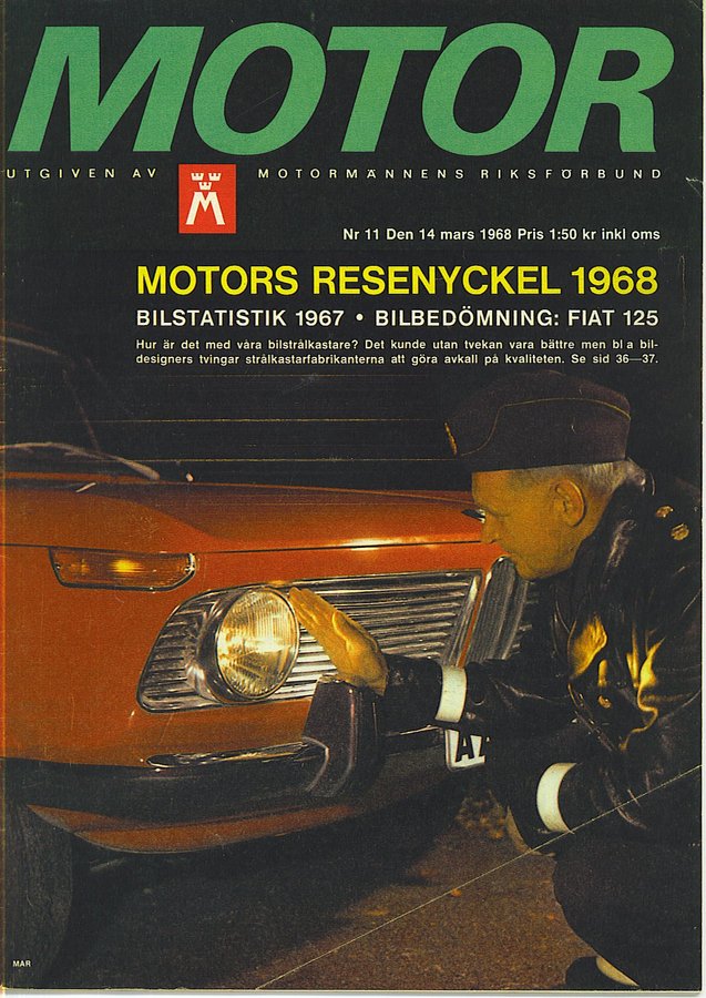 Motor nr 11/1968 - Bedömning av Fiat 125 m m | Köp på Tradera (699643161)