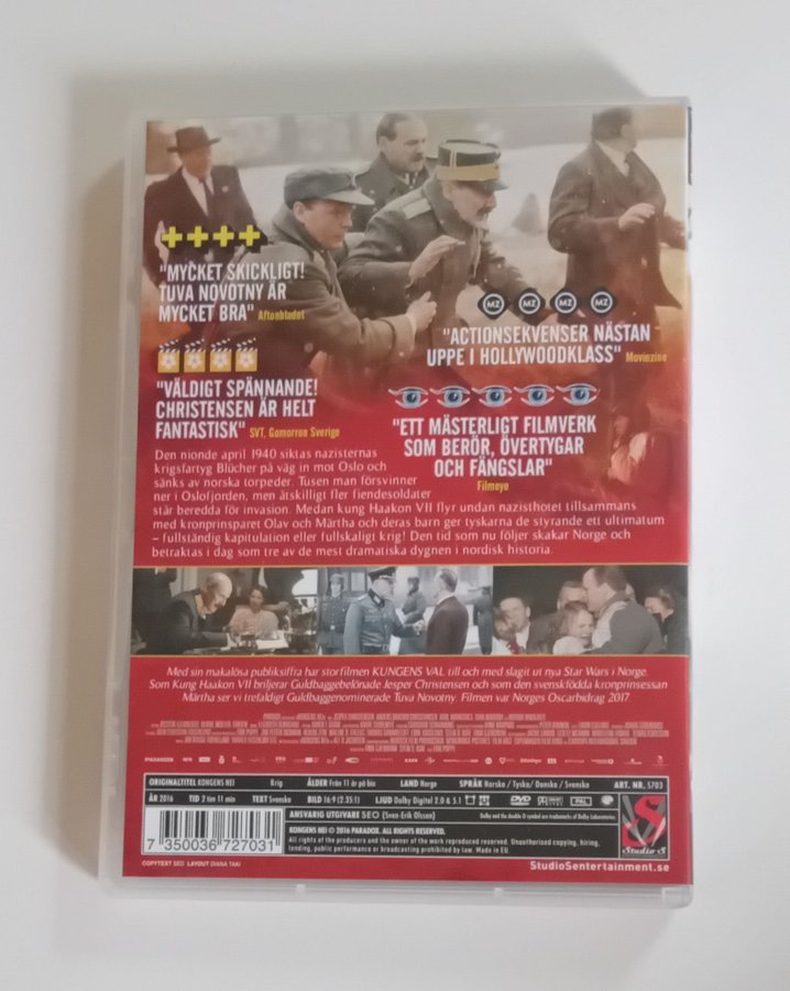 Kungens Val - Norsk Krigsfilm / Jesper Christen.. | Köp på Tradera ...