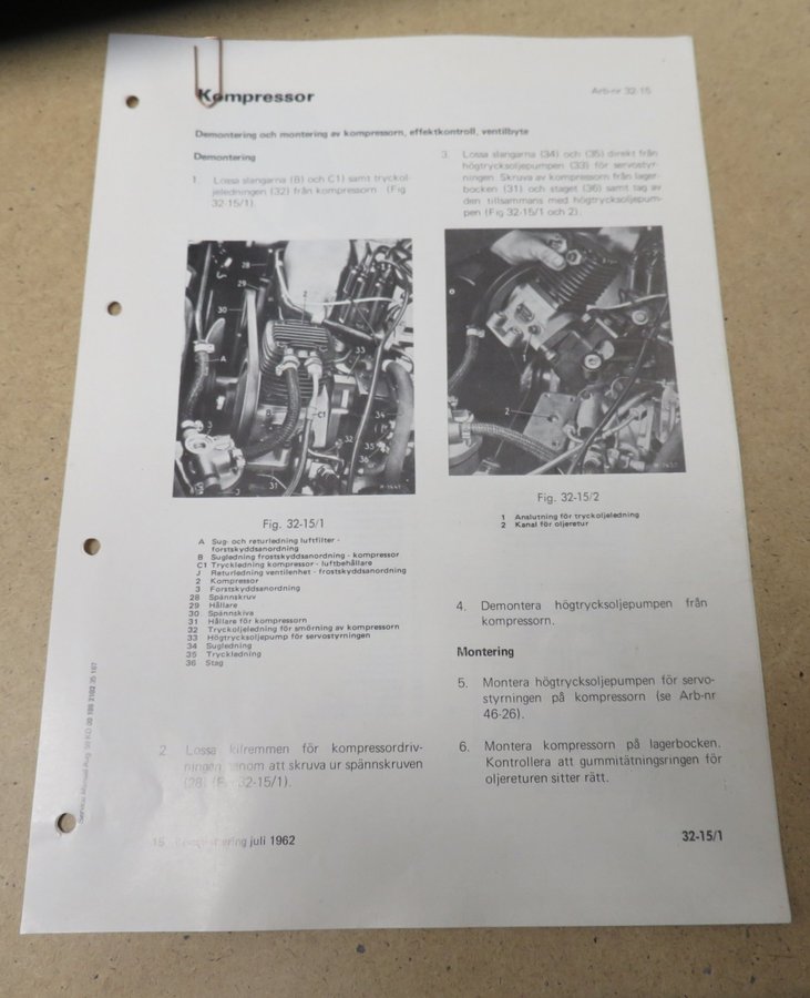 Kompressor - Demontering och Montering W112 300SE | Köp på Tradera ...