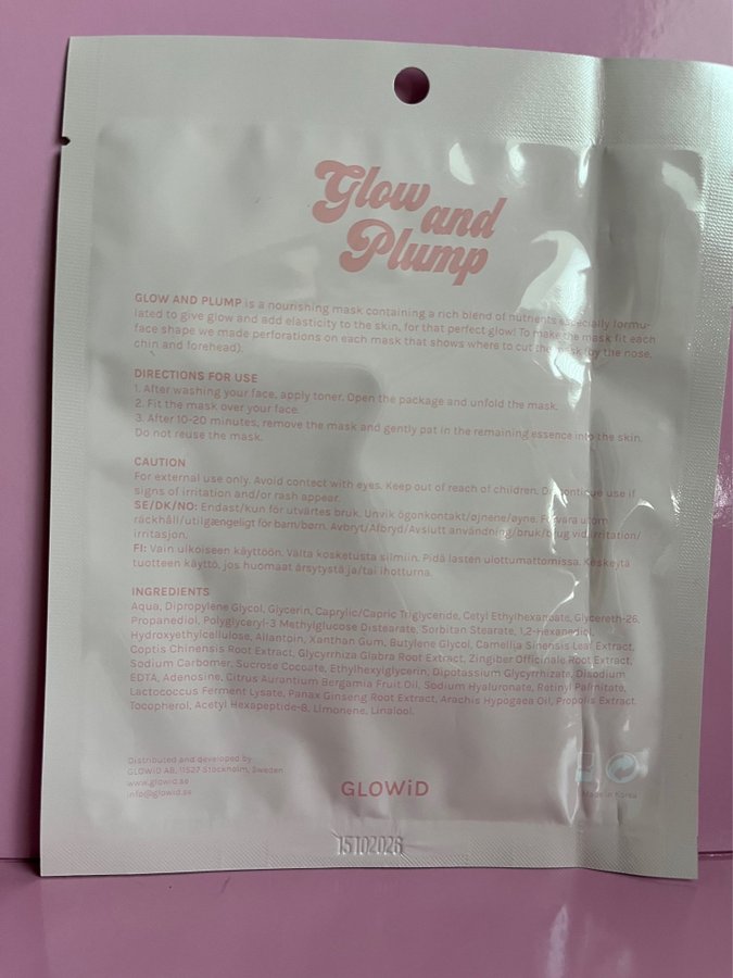 GlowID Glow And Plump Nourishing Sheet Mask | P.. | Köp på Tradera ...
