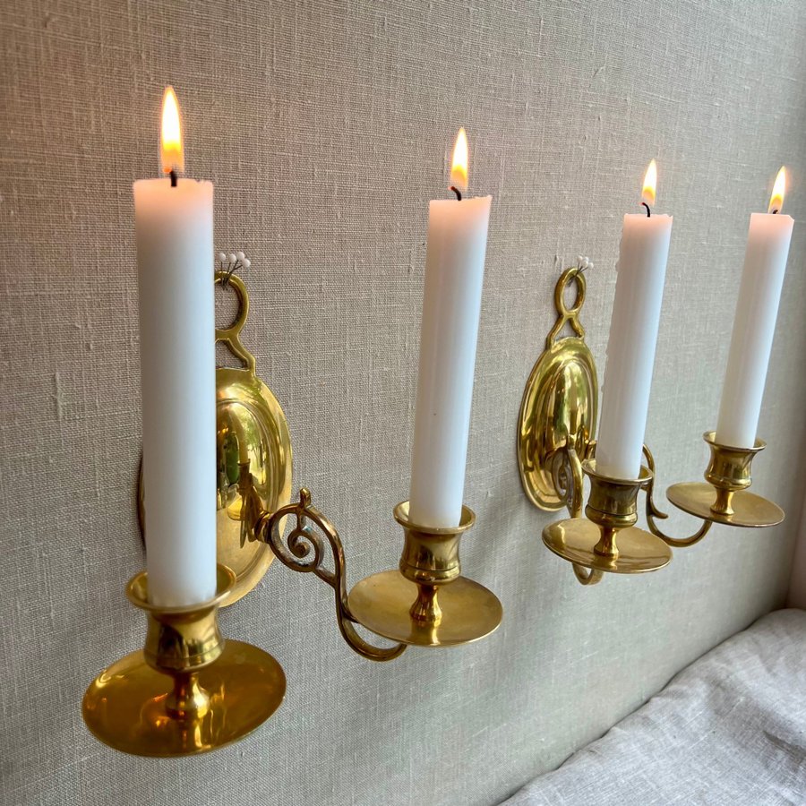 Paret Lampetter Mässing Ljusstakar Ljuslampette.. | Köp på Tradera ...
