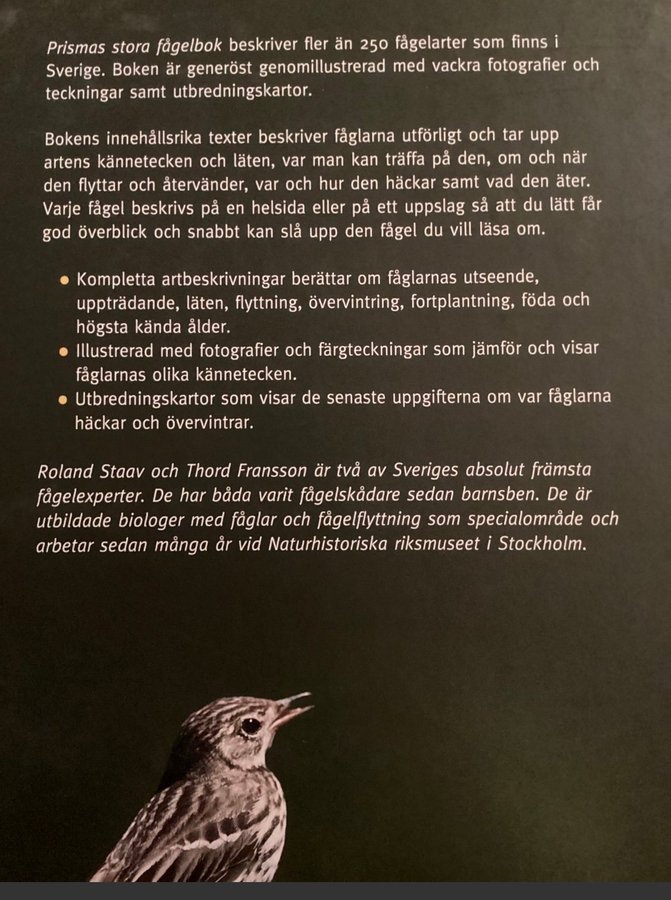 Prismas Stora Fågelbok av Roland Staav och Thor.. | Köp på Tradera ...