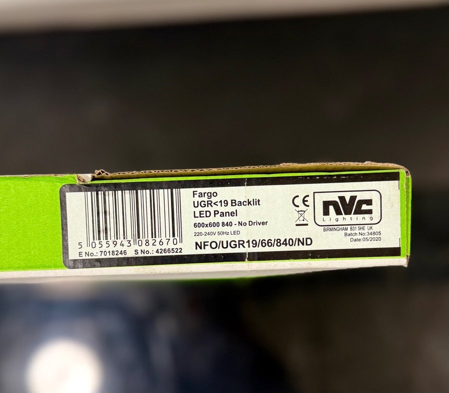 NVC Lighting Fargo 600x600mm LED Panel | Köp på Tradera (705459213)