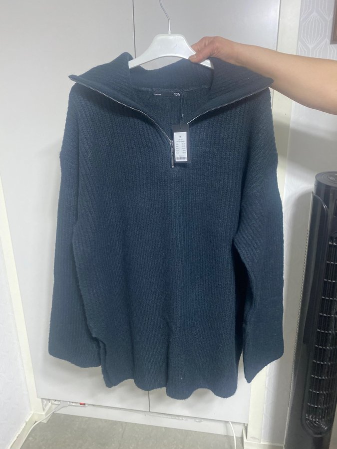 Hell ny Mörkblå stickad half zip-tröja | Köp på Tradera (708635735)