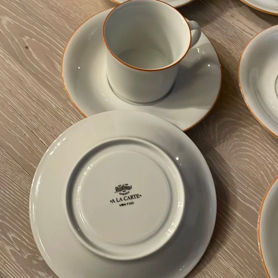 6 Kaffekoppar med fat Rörstrand, A la Carte Sig.. | Köp på Tradera ...