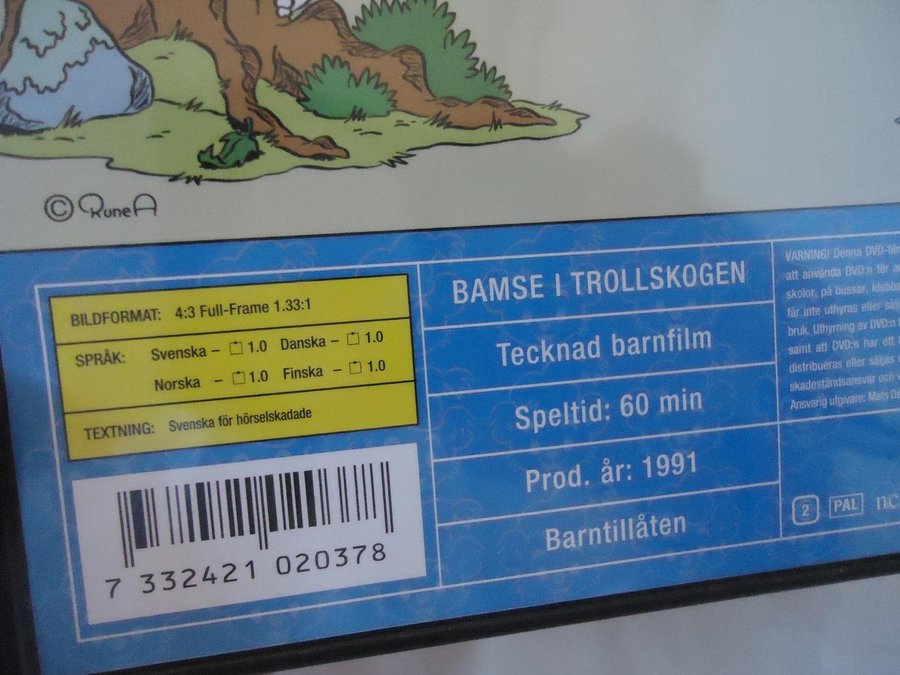 Bamse i Trollskogen DVD PAL tecknad barn film L.. | Köp på Tradera ...