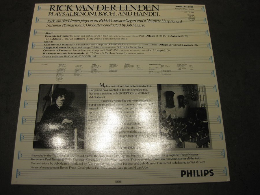 Se produkter som liknar Rick van der Linden plays Alb.. på Tradera ...