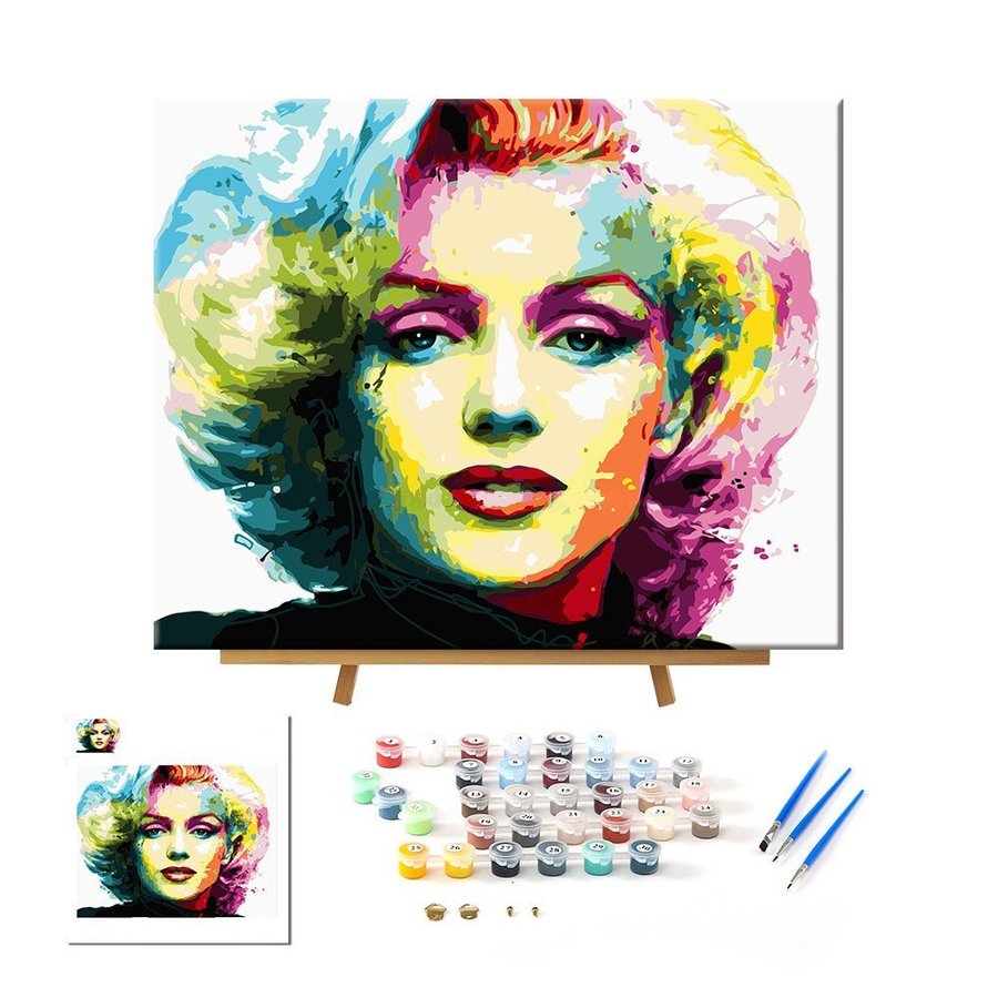 Marilyn Monroe-tavla, måla efter nummer. DIY | Köp på Tradera (713376907)