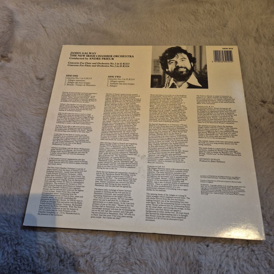 James Galway - Mozart The Two Flute Concertos LP | Köp på Tradera ...