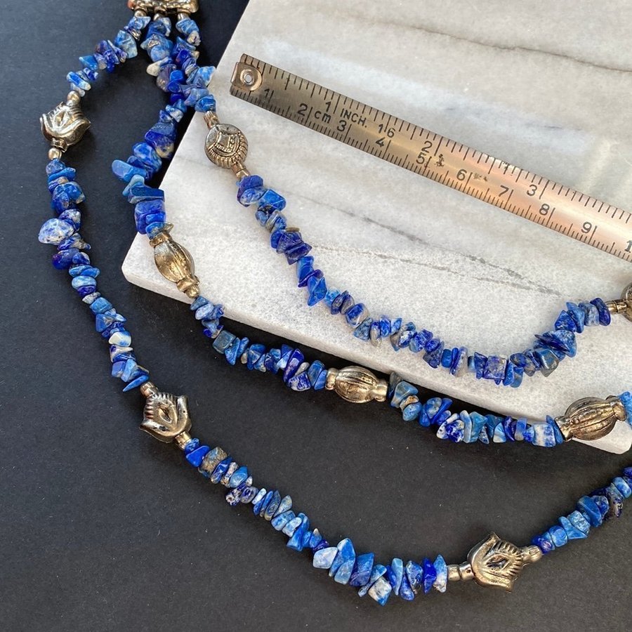 Vintage äldre halsband lapis lazuli - necklace .. | Köp på Tradera ...
