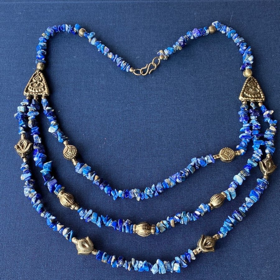 Vintage äldre halsband lapis lazuli - necklace .. | Köp på Tradera ...