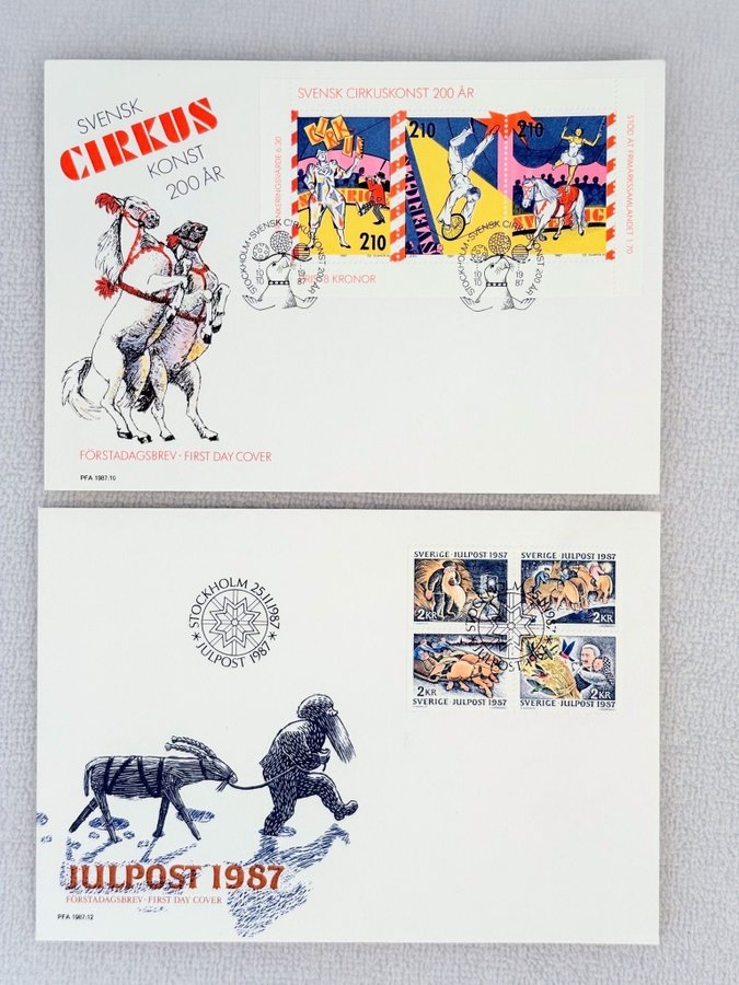 Samling FDC Sverige 1987: 10 st | Köp på Tradera (735299789)