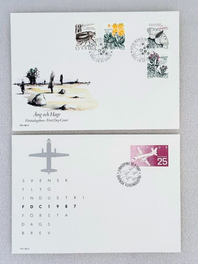 Samling FDC Sverige 1987: 10 st | Köp på Tradera (735299789)