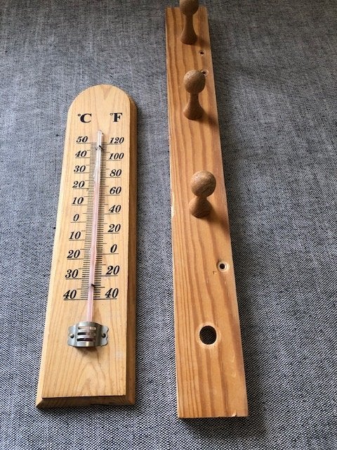 Enkel och Tydlig Termometer i Trä Celsius och F.. | Köp på Tradera ...
