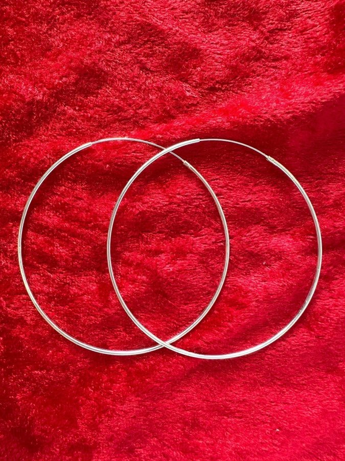 Creoler/Hoops Örhängen 62 mm Äkta 925 Sterling .. | Köp på Tradera ...