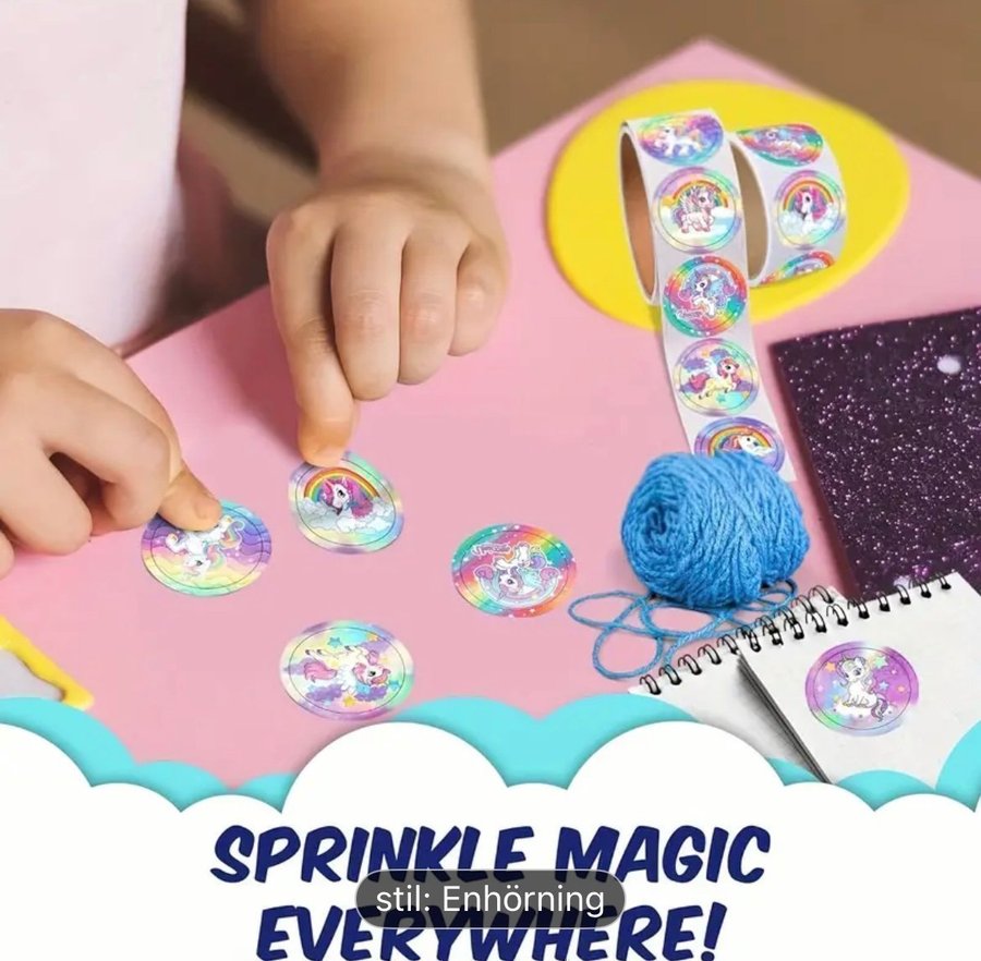 500 st Förtjusande Enhörnings Klistermärken | Köp på Tradera (710939052)