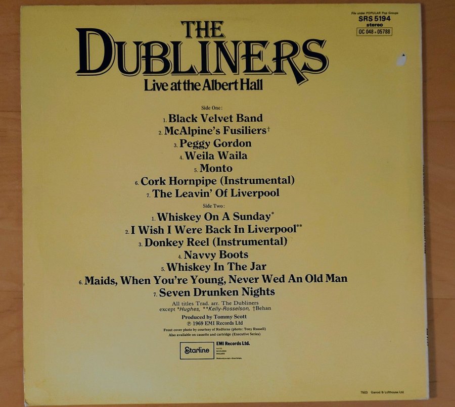 The Dubliners - Live at the Albert Hall - LP | Köp på Tradera (711018269)