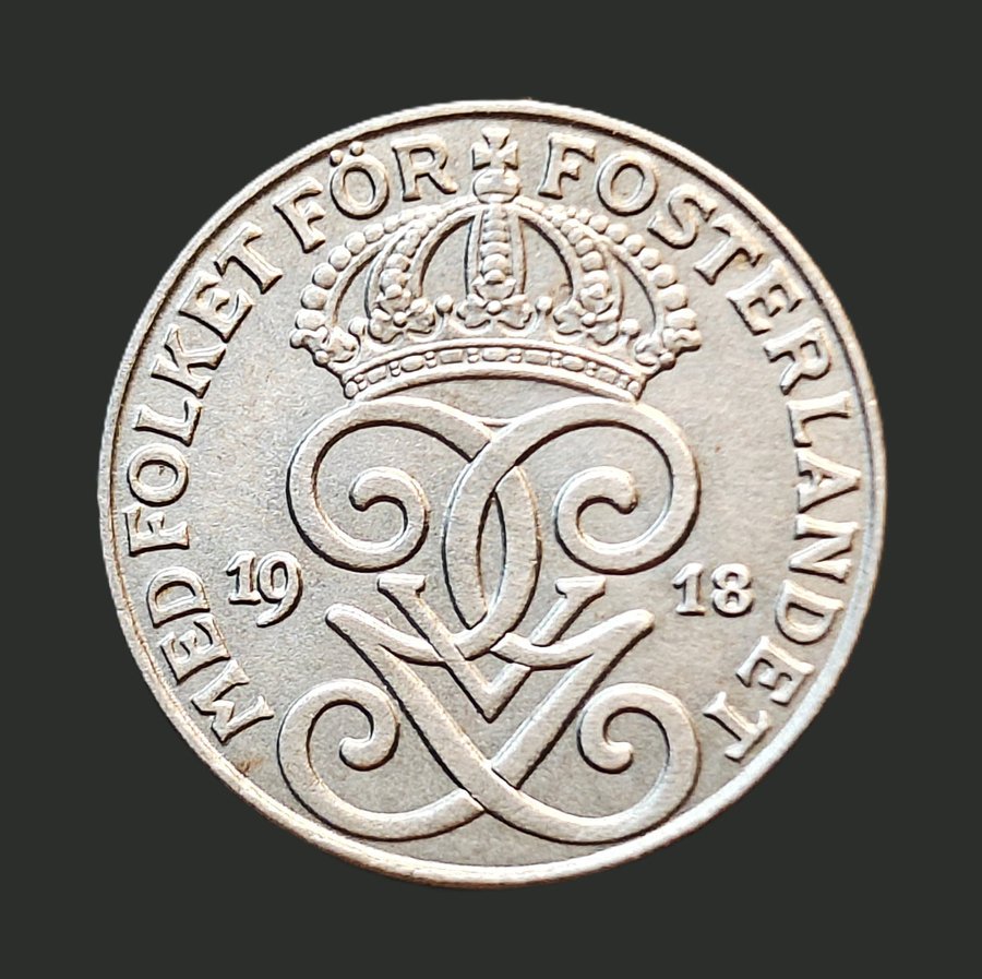 2 Öre - Gustaf V - Sverige - Sweden - 1918 - Järn | Köp på Tradera ...