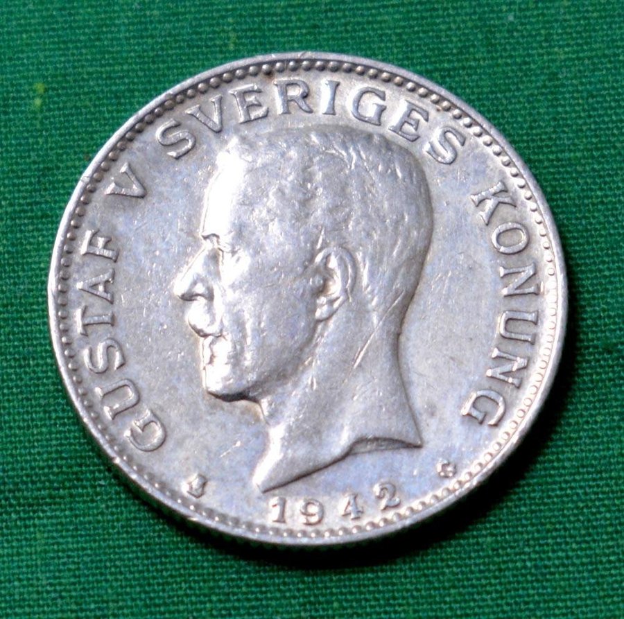 Gustav V Silver Mynt 1942 1 Krona Årtal Under B.. | Köp på Tradera (414592139)
