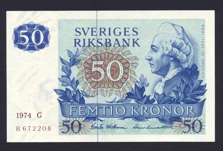 50 kr 1974 Serie G B Kv. UNC Nyskick. | Köp på Tradera (711969582)