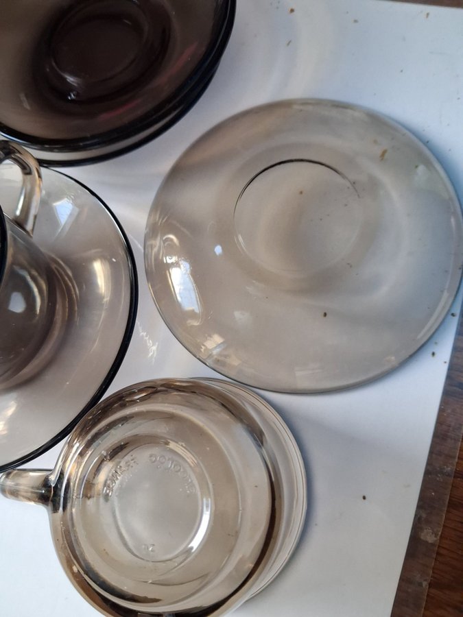 Arcoroc France 6 Delar Kaffeset i Rökt Glas | Köp på Tradera (710902431)