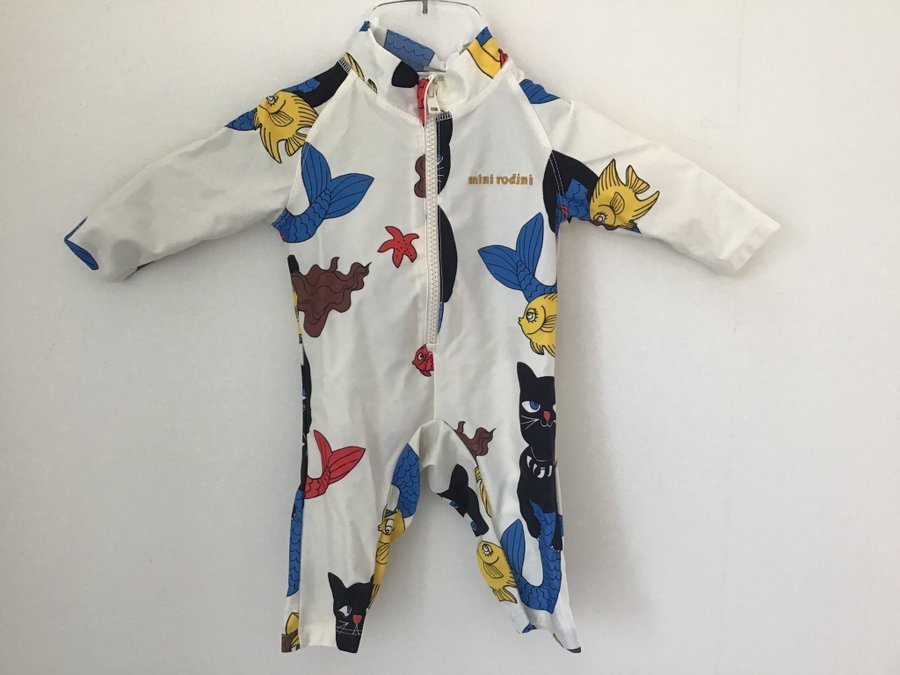 Mini Rodini 56/62 ny vit Cat mermaid UV suit | Köp på Tradera (711346586)