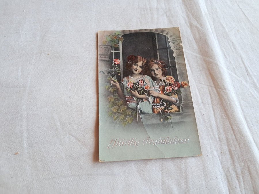ÄLDRE VYKORT HJÄRTLIG GRATULATION | Köp på Tradera (710774088)