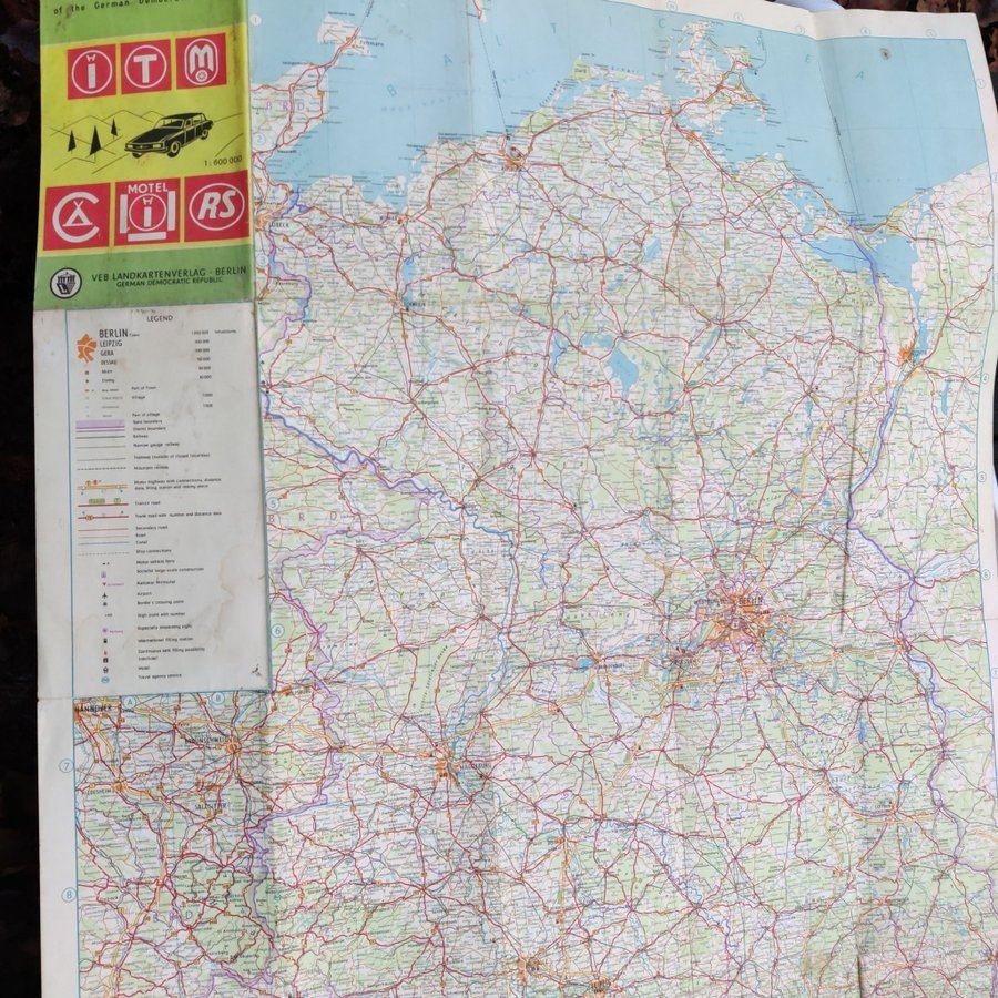 1960 ROAD MAP of the German Democratic Republic | Köp på Tradera ...