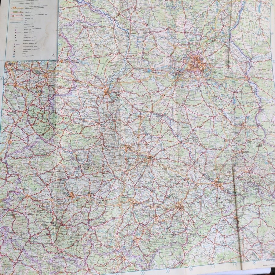 1960 ROAD MAP of the German Democratic Republic | Köp på Tradera ...