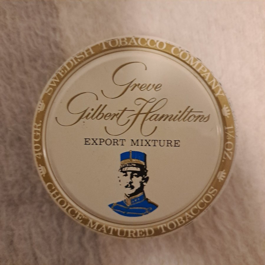 Gammal plåtburk "Greve Gilbert Hamiltons export.. | Köp på Tradera ...