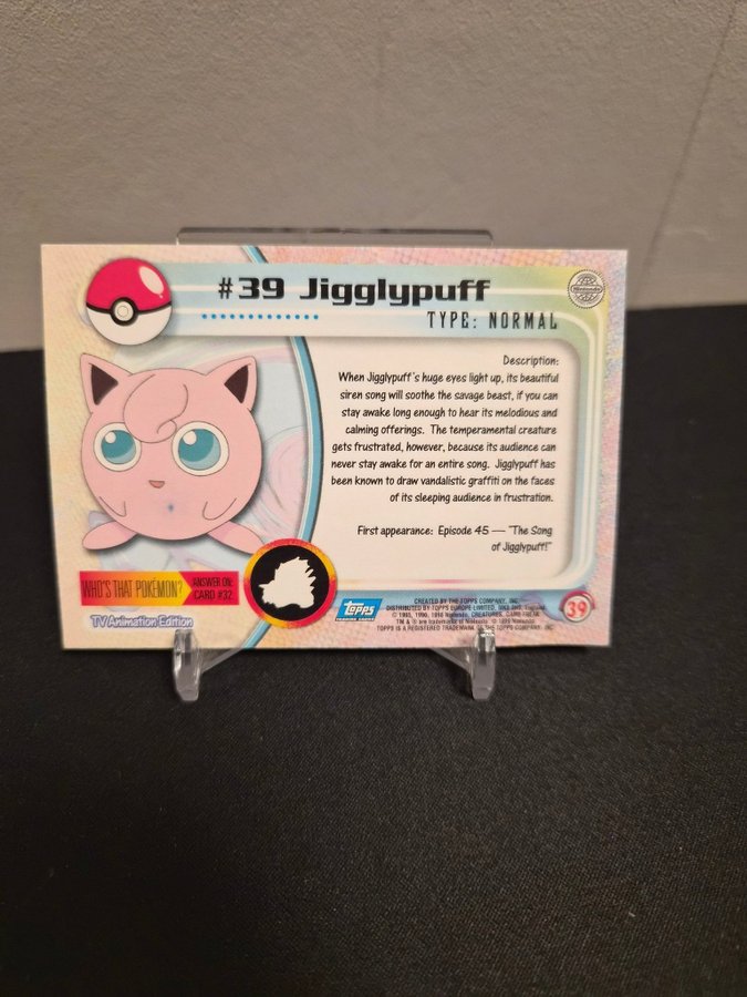 Pokemon Topps Holo - #39 Jigglypuff | Köp på Tradera (710151008)