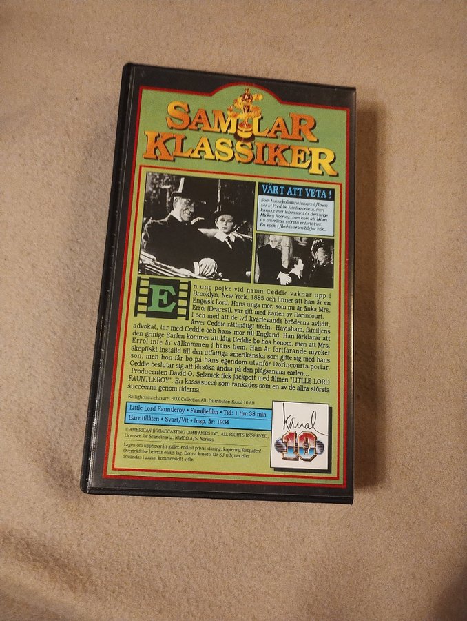 Samlar Klassiker: Little Lord Fauntleroy VHS | Köp på Tradera (712074540)