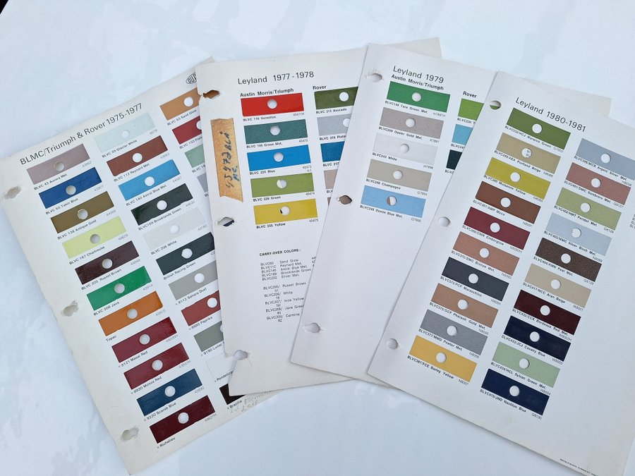 BLMC Triumph Rover 1977-1981 Färgkartor Leyland.. | Köp på Tradera ...