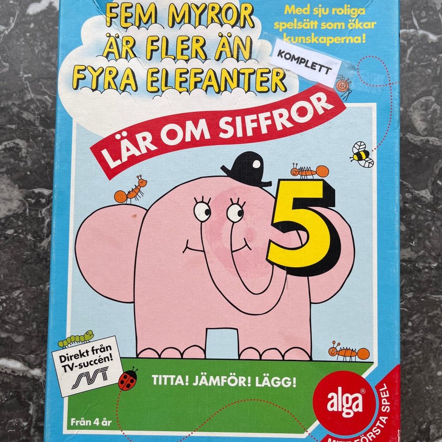 Fem myror är fler än fyra elefanter - Lär om siffror