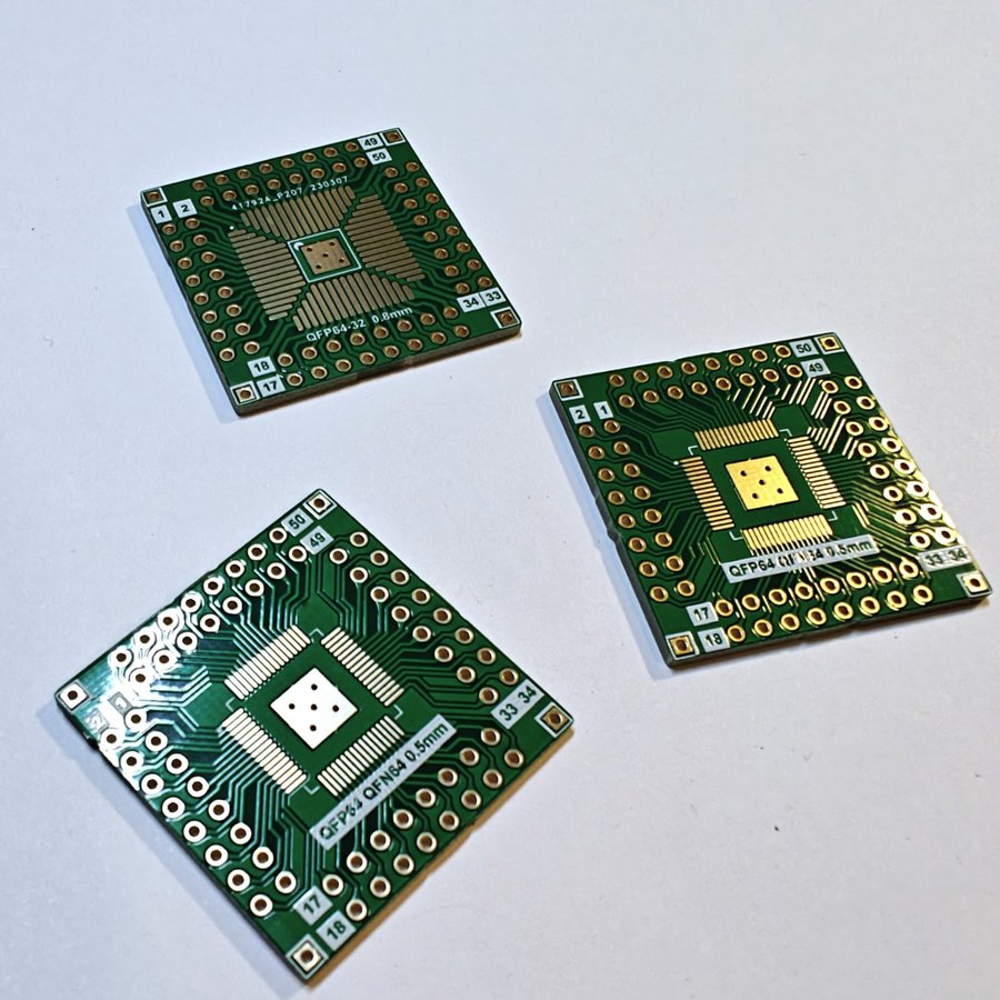 3st QFN 64 QFP 64 - 32 breakout PCB adapterkort.. | Köp på Tradera ...
