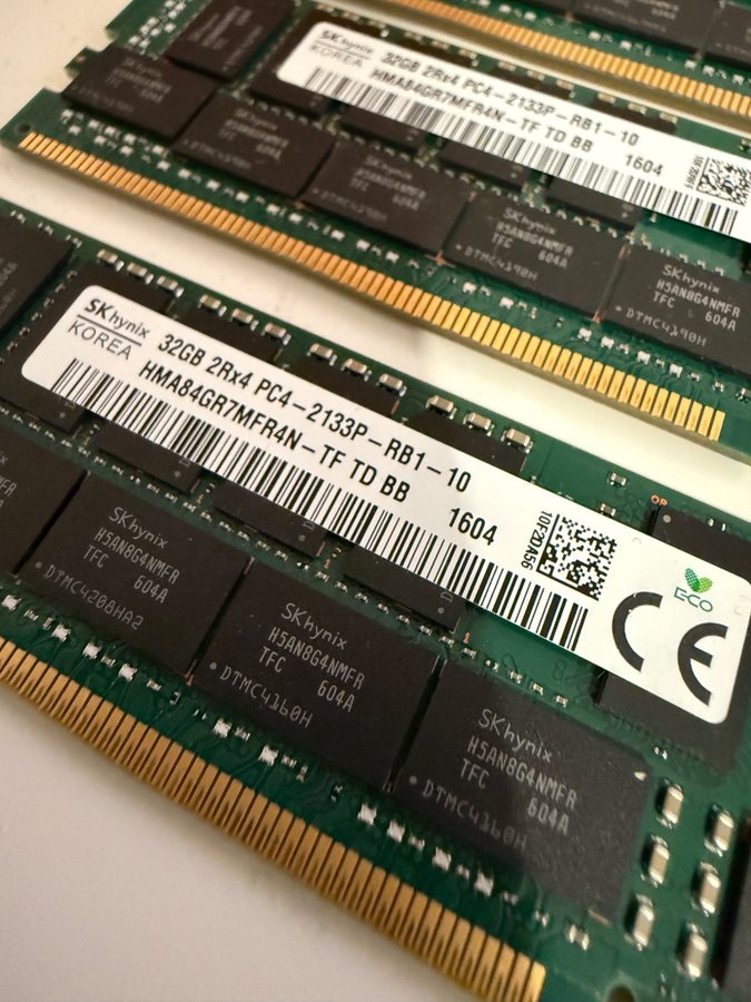 SK Hynix 32GB*3 2Rx4 PC4-2133P-RB1-10 RAM-minne | Köp på Tradera (704430838)