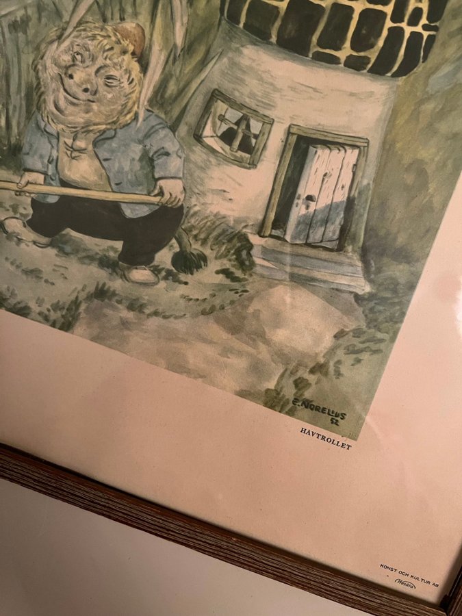 Vintage tavla: Havtrollet E. Norelius 1952, fin.. | Köp på Tradera ...