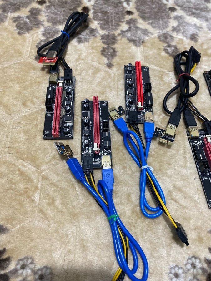 PCI-e Riser Card Express Kabel 1X till 16X | Köp på Tradera (711756473)